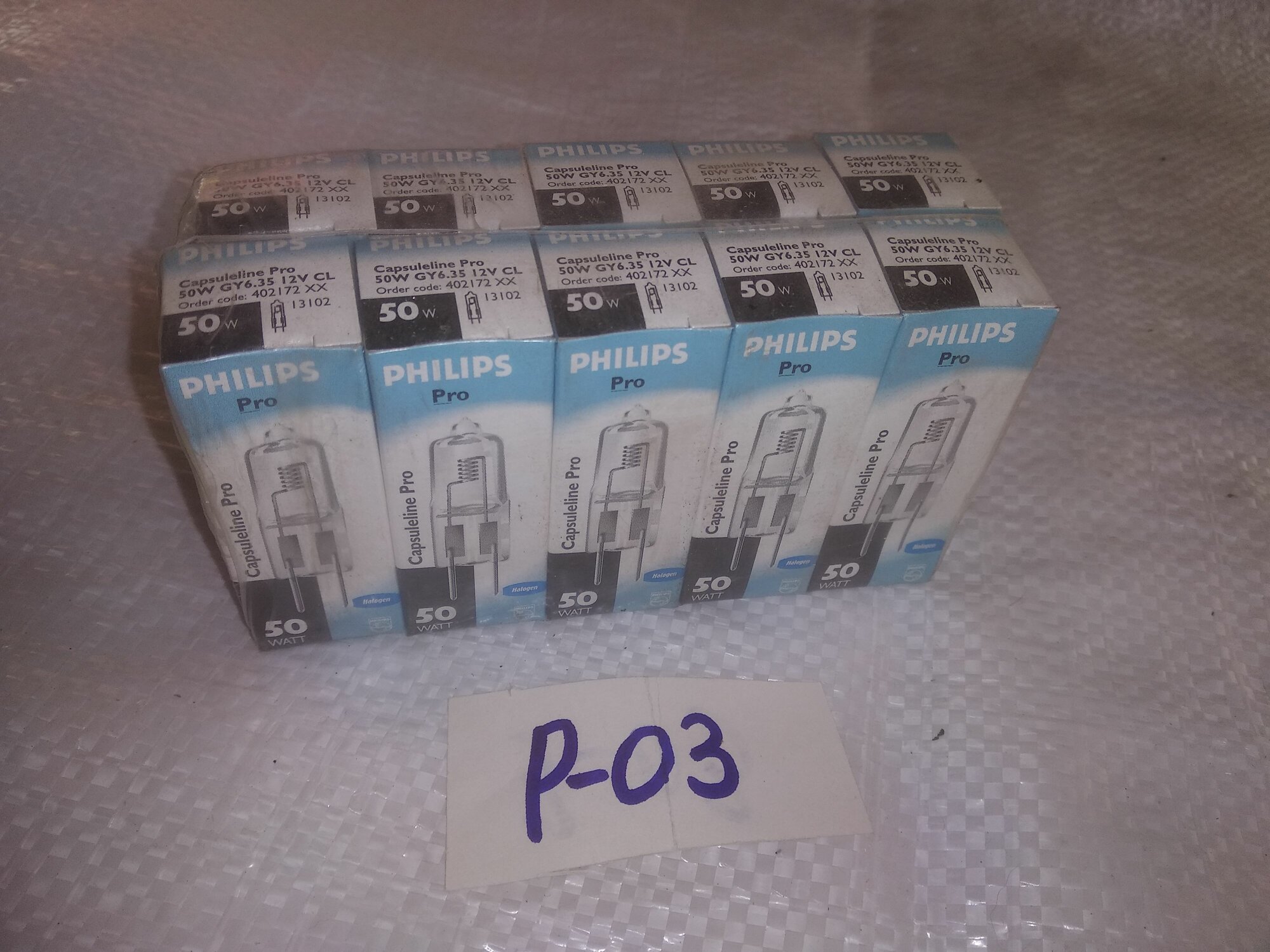 Лампа галогенная капсульная Philips capsuleline pro 12v 50w gy6.35 10 шт