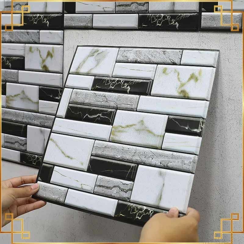 Самоклеящаяся 3D стеновая панель ПВХ 30x30 см, скандинавский стиль, влагостойкая наклейка для кухни, ванной, спальни, легко моется, DIY ремонт без ремонта