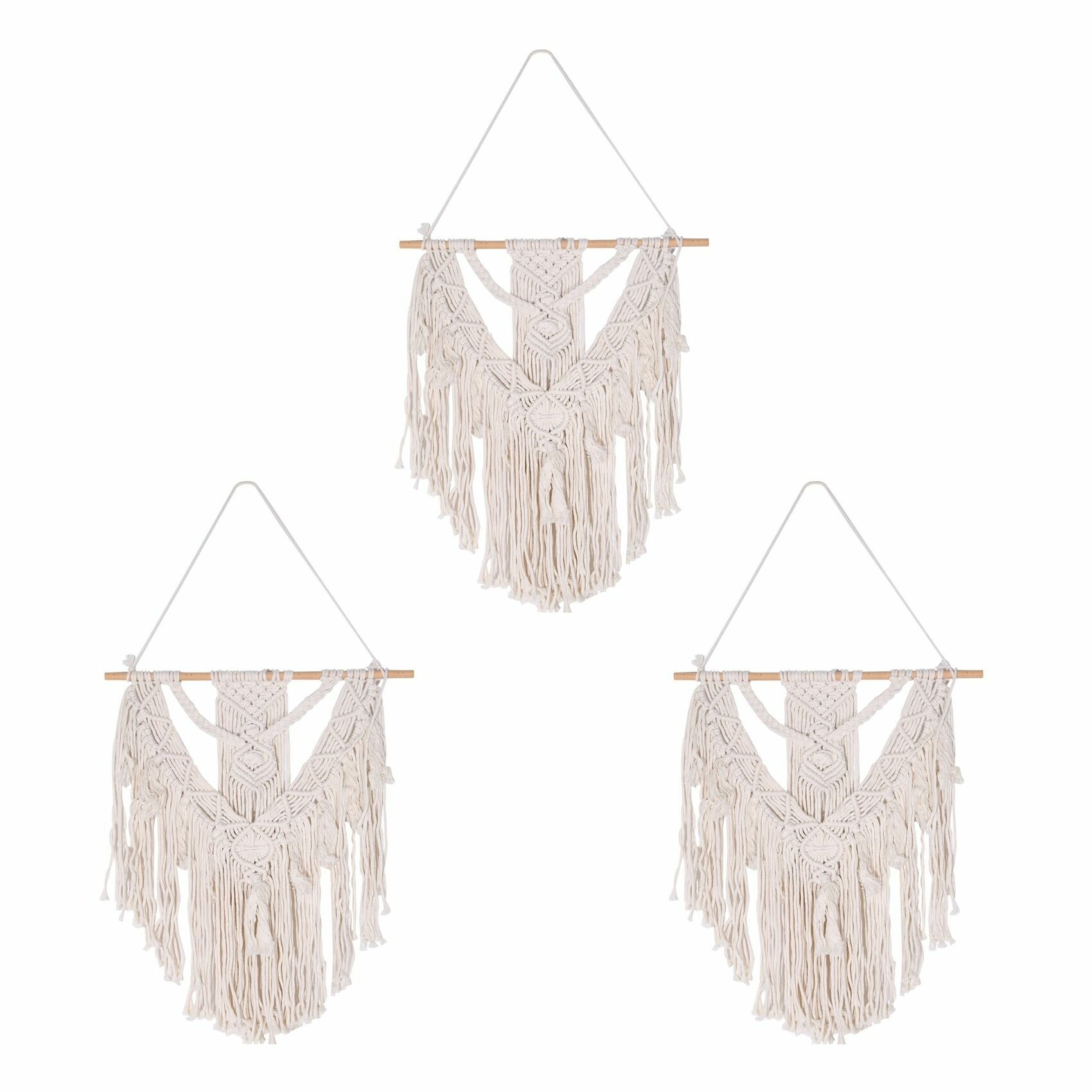 Настенный Гобелен Макраме Декор Бохо Тканый 55X70см