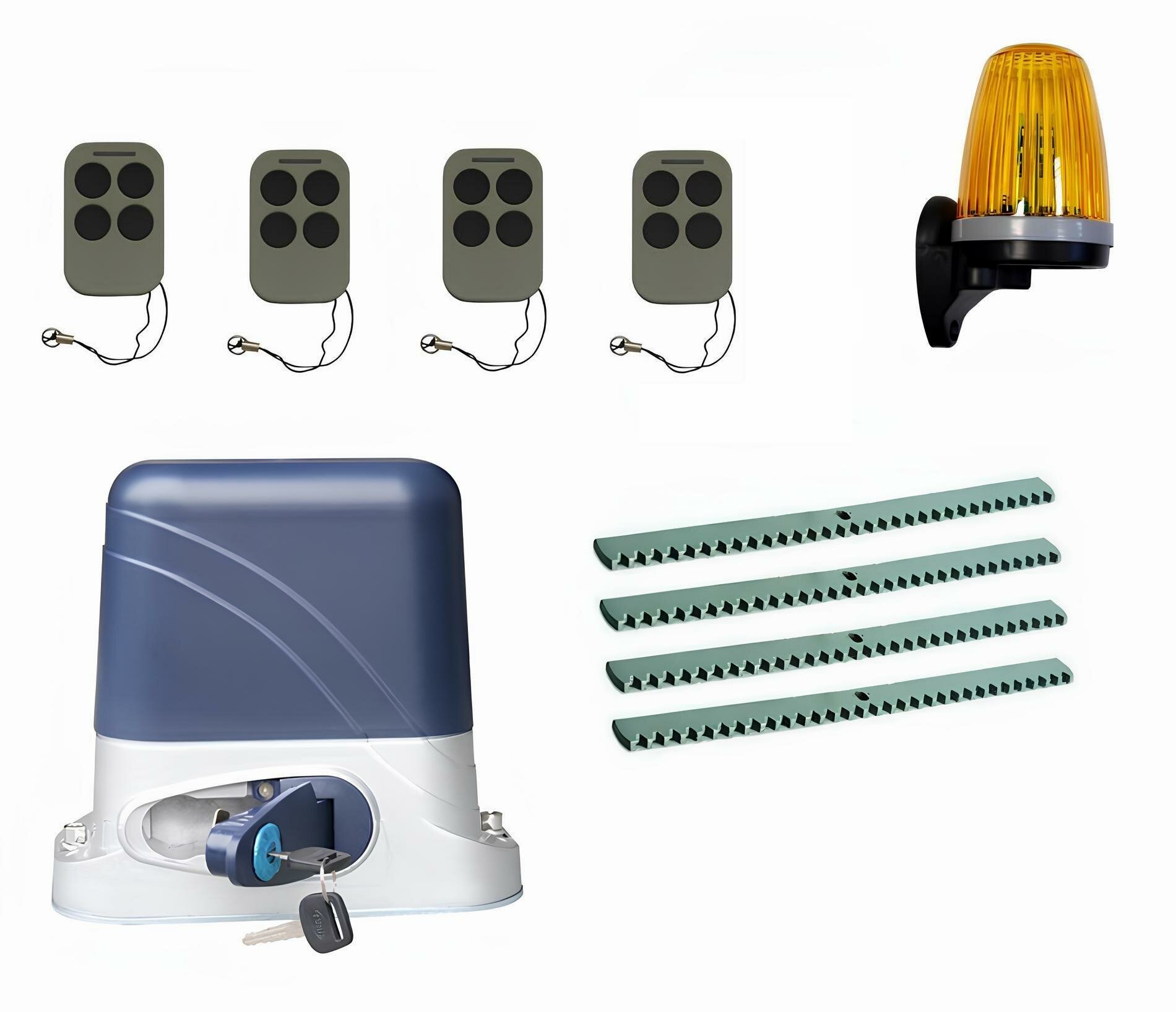 Автоматика для откатных ворот KSL-800 KIT-L3K4-Т4, комплект: привод, 4 пульта, лампа, 4 рейки