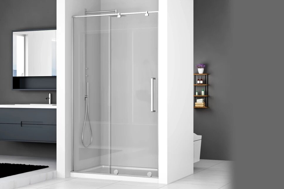 Душевая дверь Royal Bath Bern Bern-S RB140-T-CH 140 см, профиль хром, стекло прозрачное