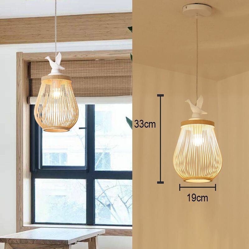 Люстра с подвесной птицей из бамбуковой ветки, подходящий подарок для любителей птиц -hz