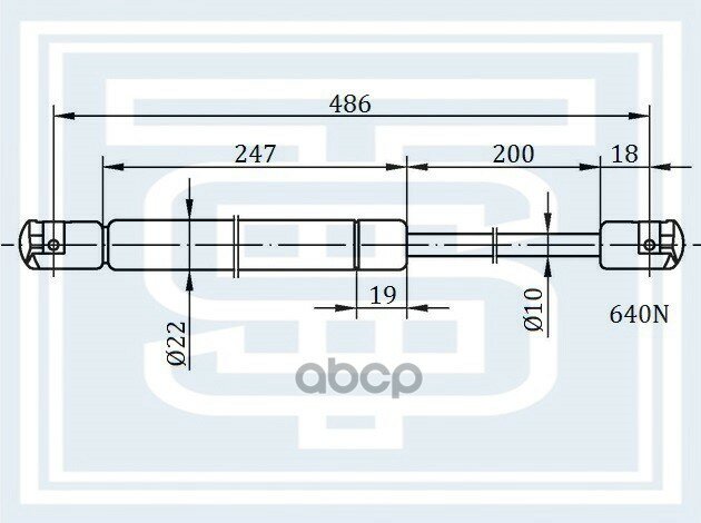 Амортизатор багажника FORD Mondeo II универсал 93-00 6934502 186-020 STARKE/6934502 6934502 STARKE арт. 186020