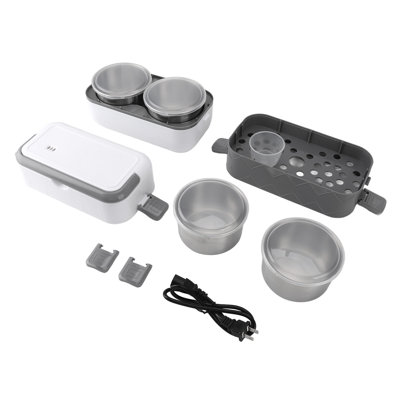 Электрический ланч-бокс 200 Вт, быстрый нагрев, автоматическое отключение, портативный подогреватель пищи с 4 контейнерами из нержавеющей стали для работы и путешествий