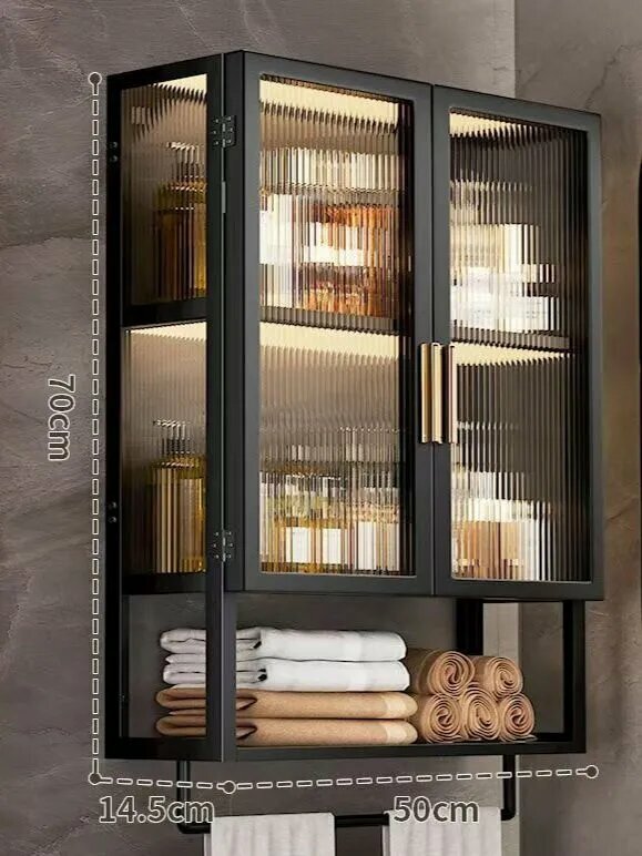 Шкаф навесной для ванной, 50х14.5х70 см, Универсальный