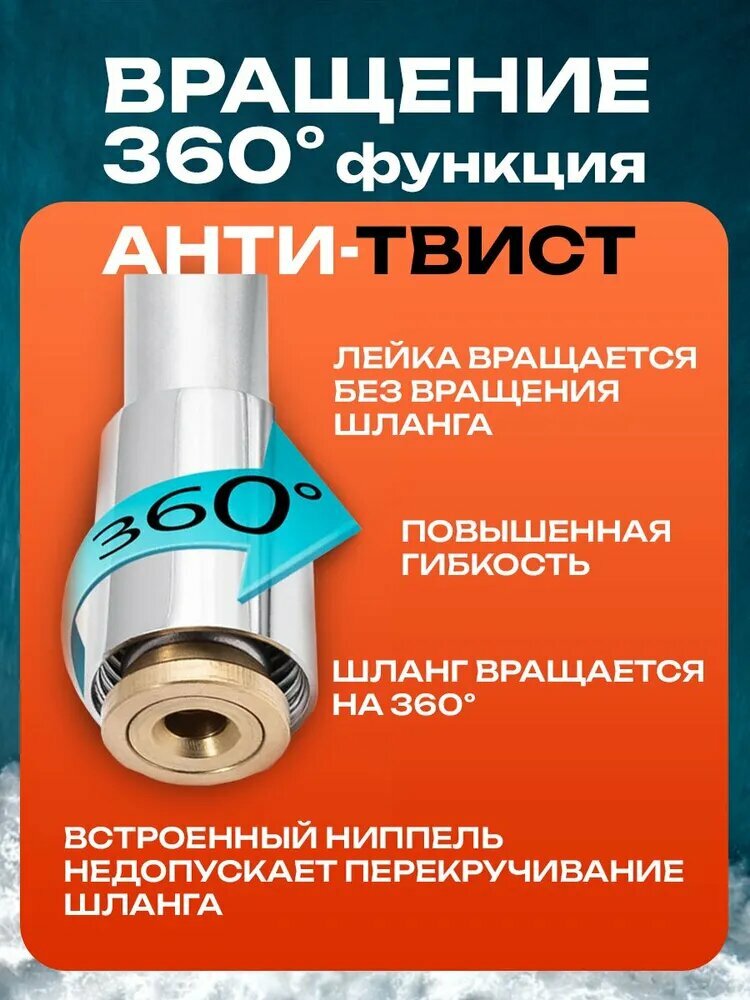 Шланг для душа из ПВХ, соединительная насадка для душа (1,5мсеребристыймедныйуниверсальный) — фото 1