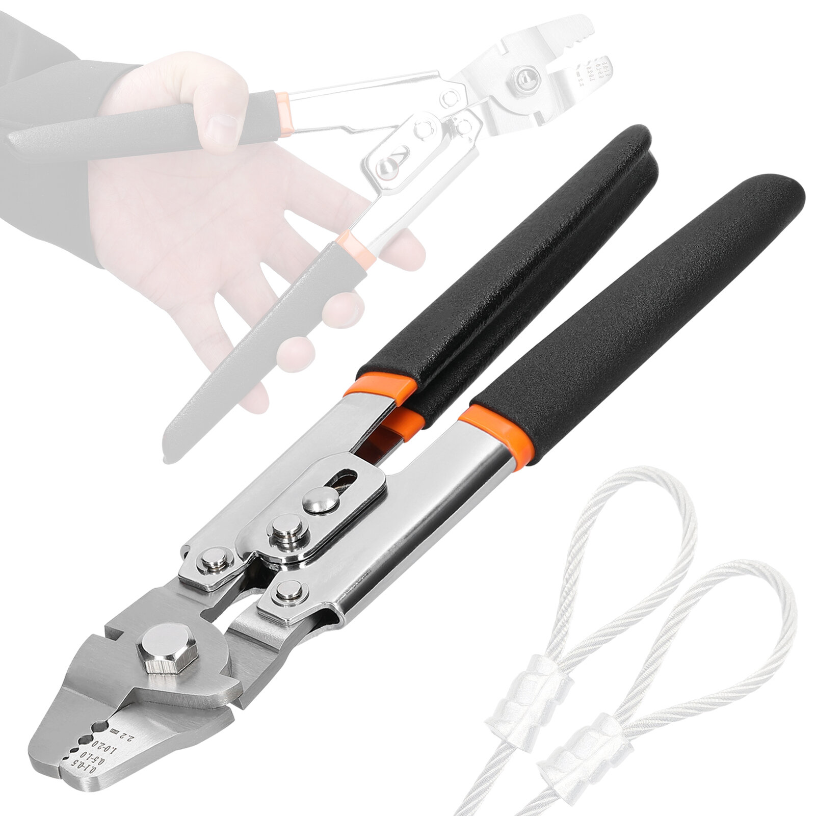 Портативный инструмент для обжима стальных канатов, зажимные плоскогубцы, соединитель для стальных канатов, обжимные плоскогубцы для рыболовных лесок, ручной зажимной инструмент.