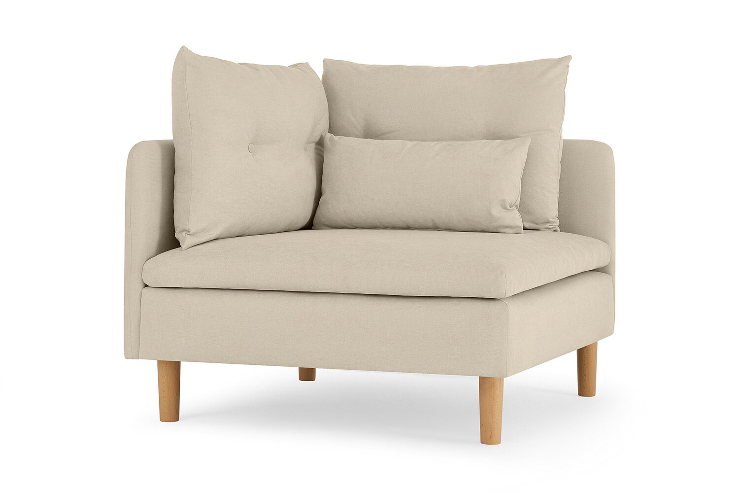 Кресло угловое Ишим, 99,5х69х99,5 см, обивка велюр, с подушками, цвет бежевый