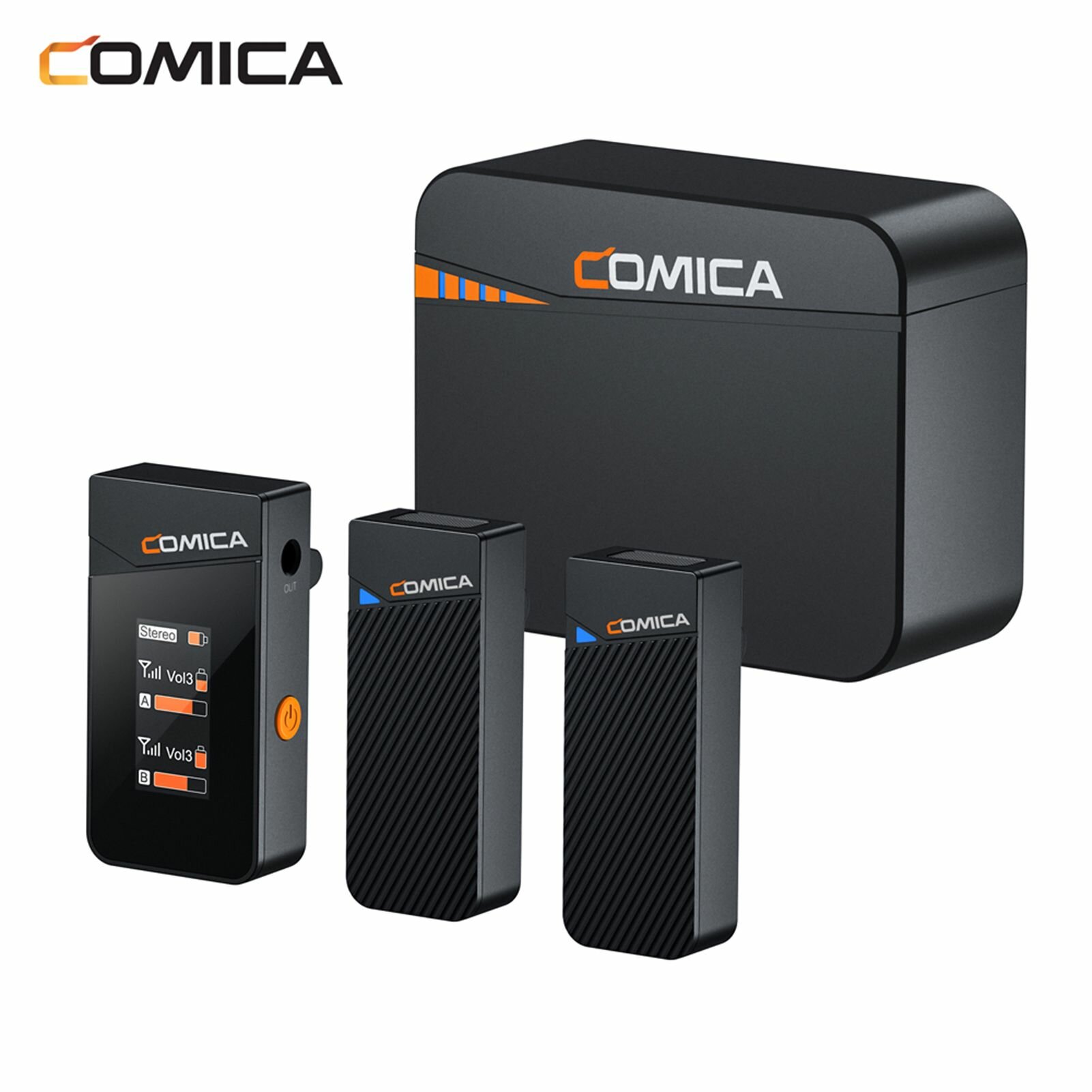 Беспроводная микрофонная система COMICA Vimo C3 с 1 приемником и 2 микрофонами.