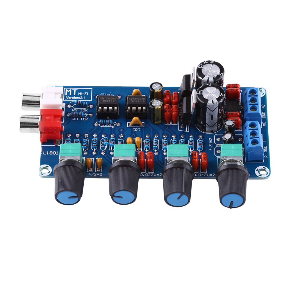 Плата предусилителя HIFI OP-AMP NE5532 с регулировкой громкости и тембра в сборе