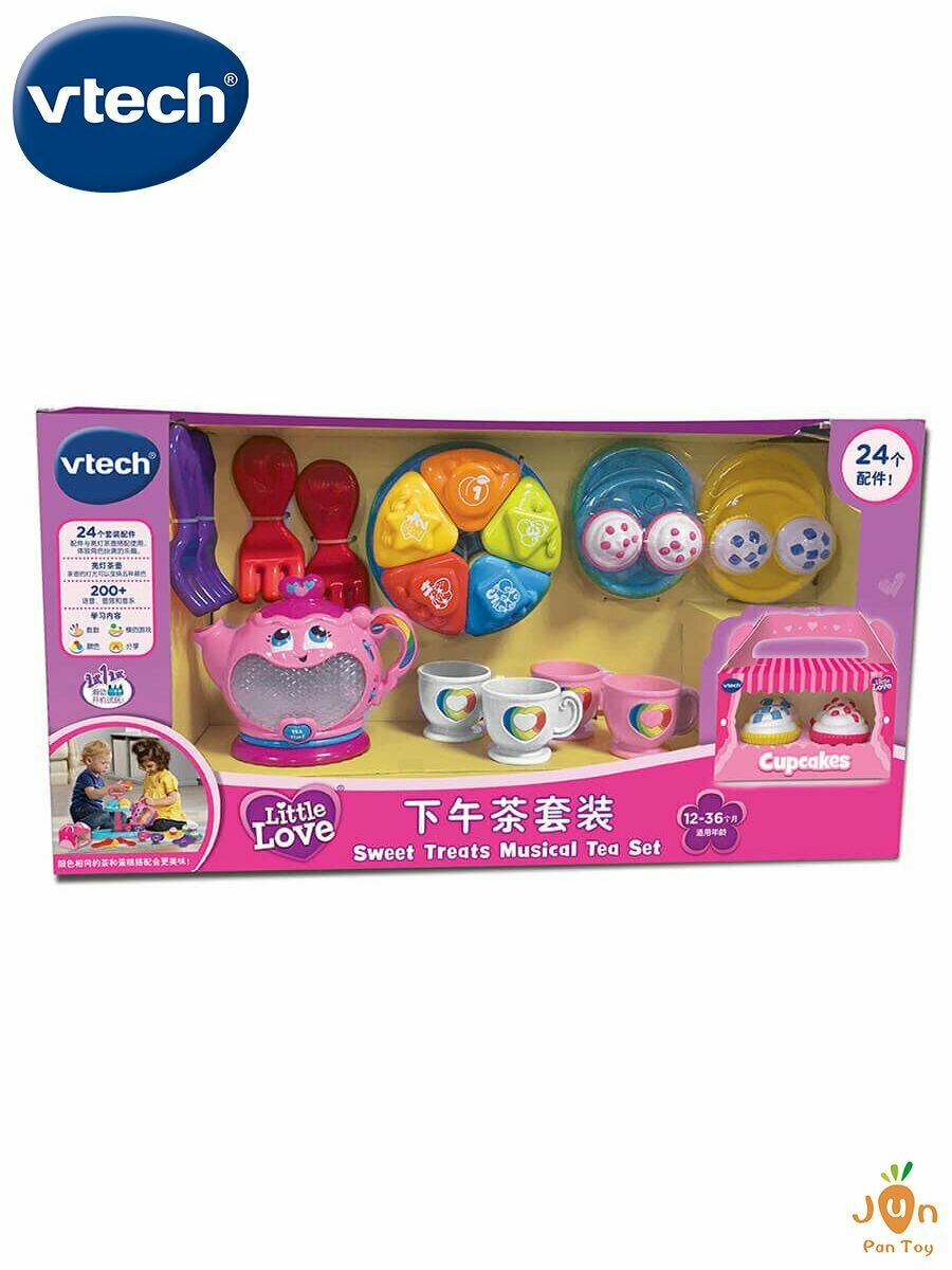 Интерактивная игрушка VTech Sweet Treats Musical Tea Set / Детские ролевые игрушки для послеобеденного чая с богатыми аксессуарами, подходящие в качестве подарков на день рождения