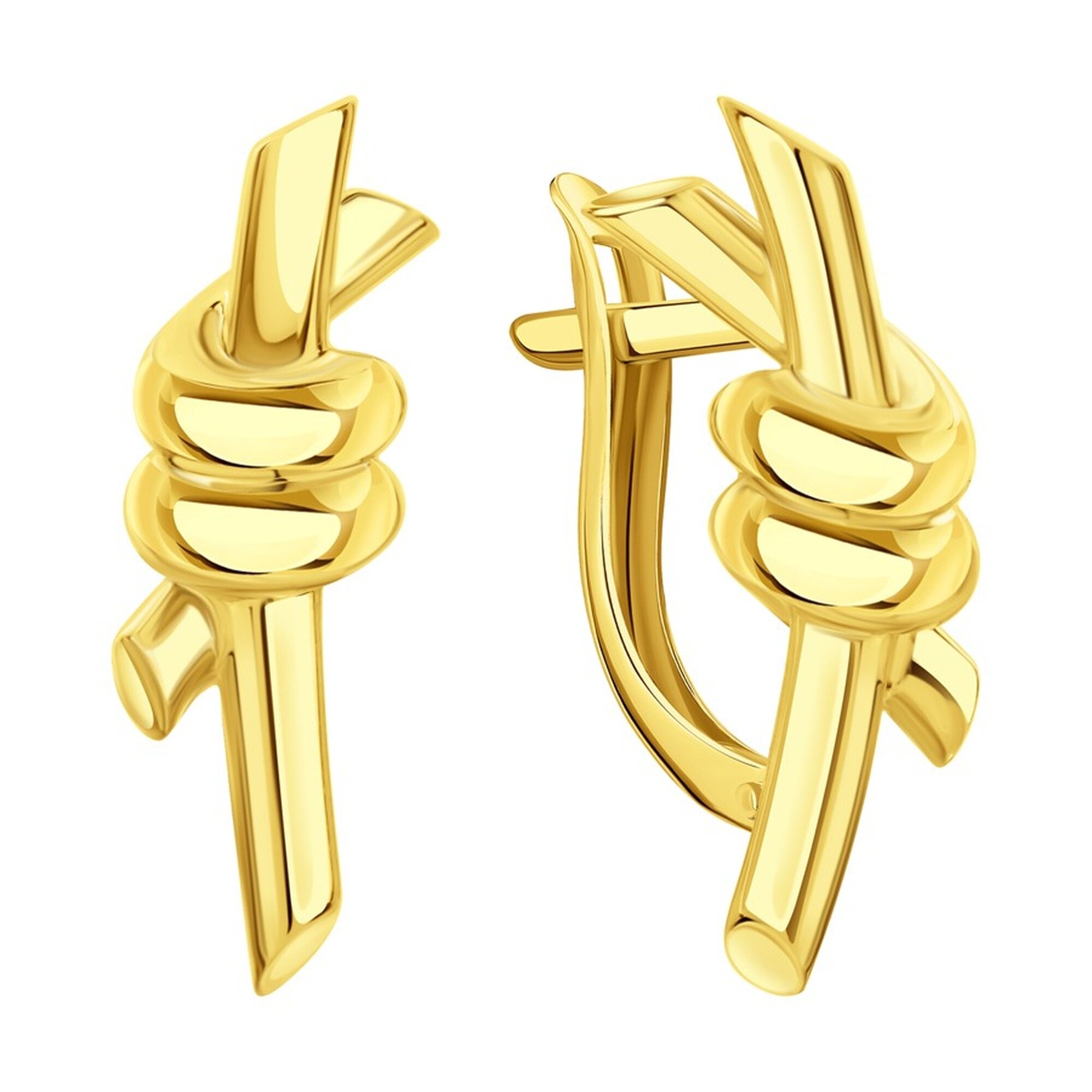 Серьги, желтое золото, 585 проба