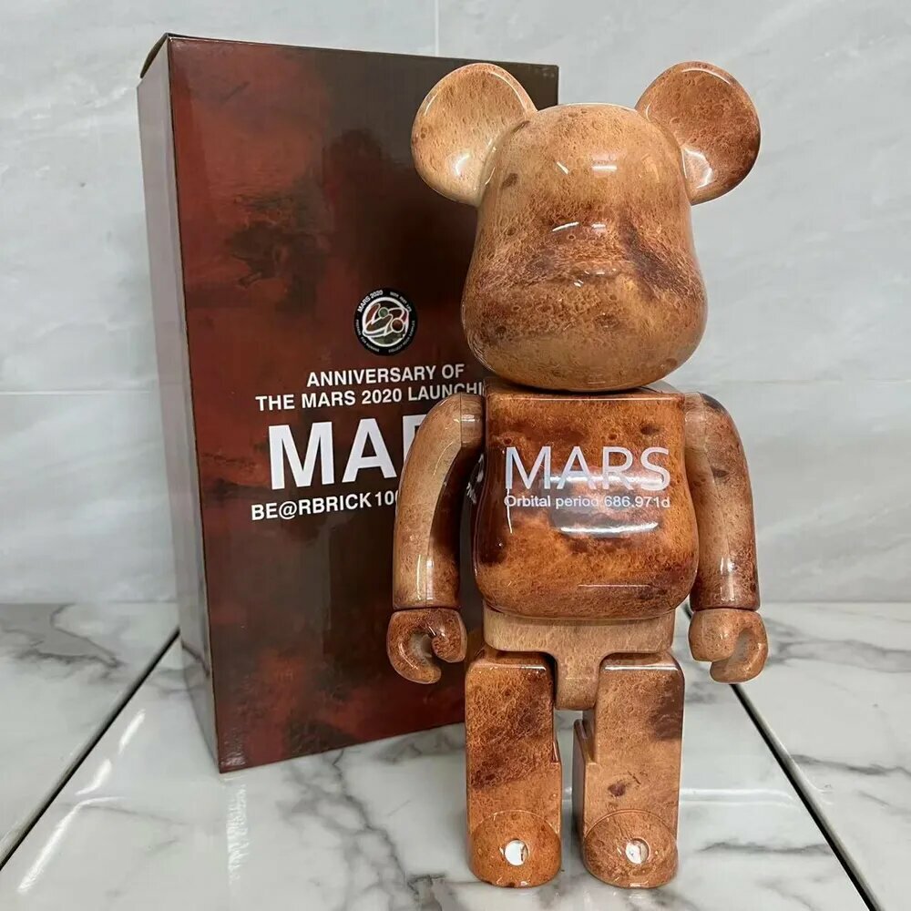 Bearbrick400%28см Игрушечная Статуя Медведя,28, Офицер Вуди, бежевый, светло-желтый