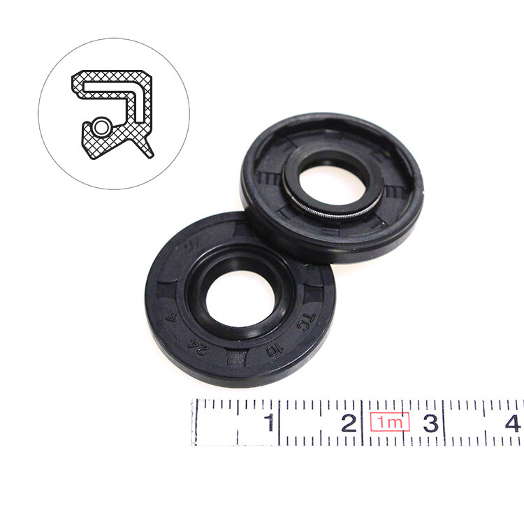 Манжета армированная (Сальник) 10х24х4 (тип 2 / TC) 70NBR (упаковка 2 шт.)