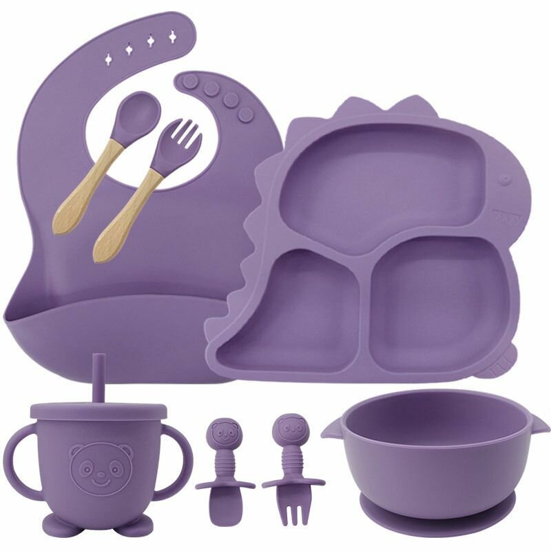 Тарелка детская «Силиконовая Миска», фиолетовая, силиконовая, 100% безопасность