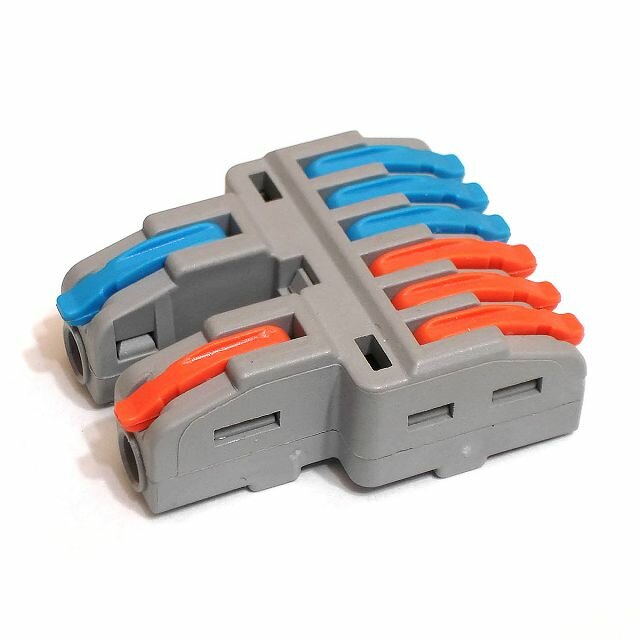 DORI клемма разветвительная СМК 422-6 2-х полюсная, комплект из 2 шт серый/оранжевый/синий