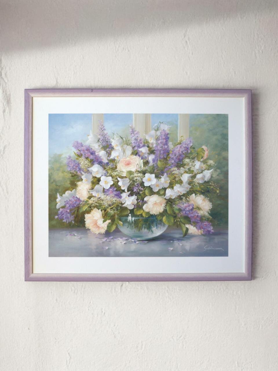 Картина "Натюрморт с букетом", 50х60см, цифровая печать, в деревянной раме