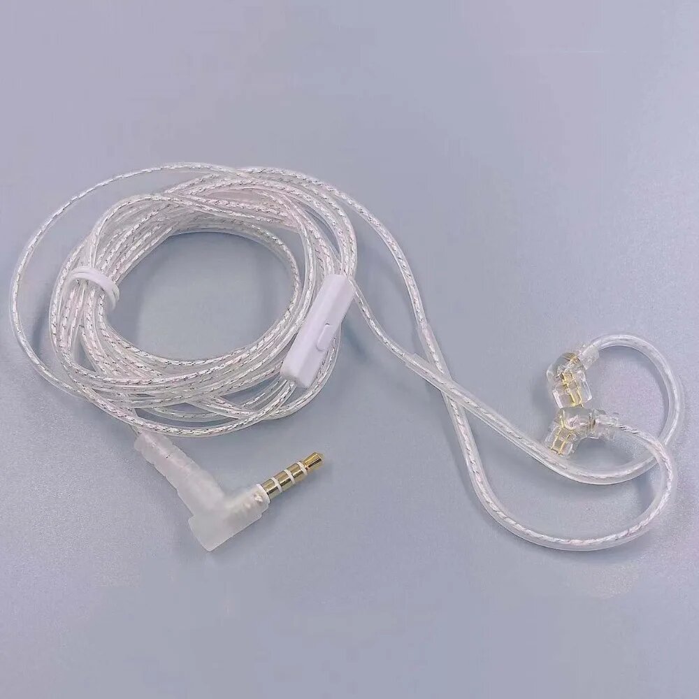 Серебряный кабель для наушников KZ 3,5 мм 2PIN