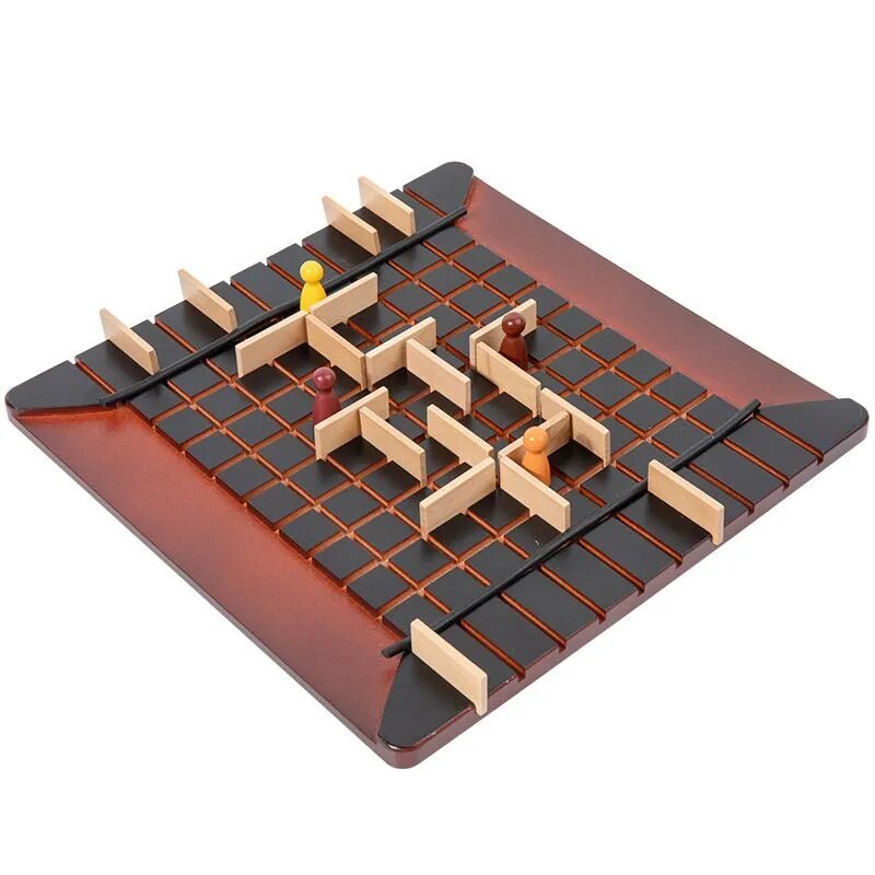 Настольная игра Quoridor, 15 мин, 2-4 игроков, пластика/текстиль, коричнево-красная