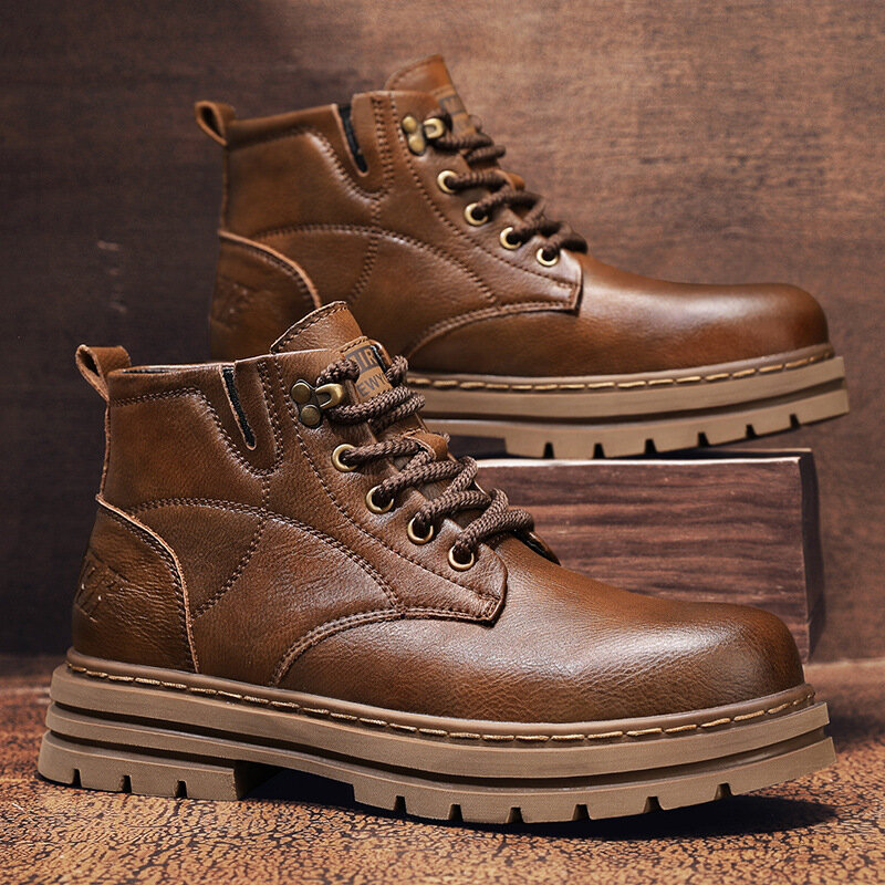 Полусапожки осень и зима новые для отдыха на открытом воздухе натуральная кожа толстая подошва пара стиль импортная торговля горячая распродажа износостойкие ботинки MartinРазмер обуви. EU:44