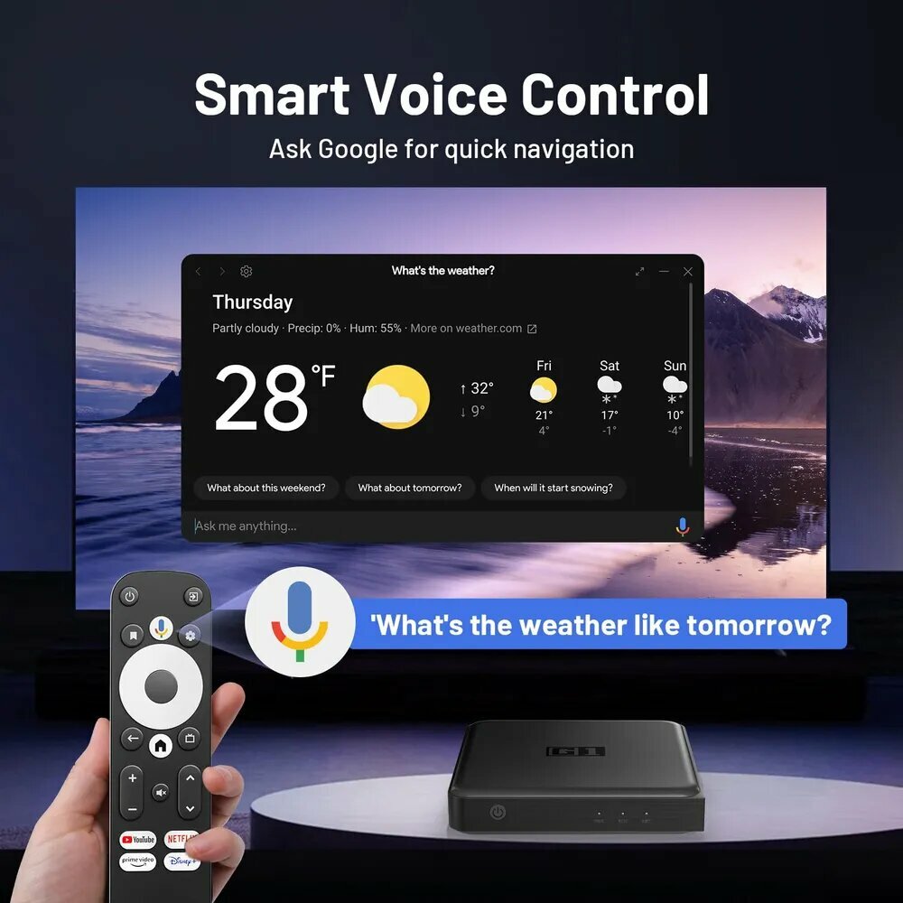Приставка HK1, поддержка IPTV, управление через смартфон, черная — фото 1