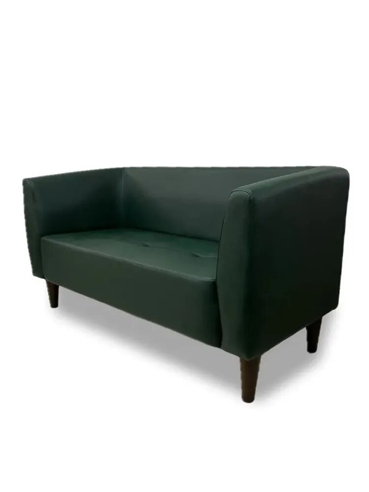 Диван прямой авди 140х67х77 см, нераскладной, зеленая экокожа