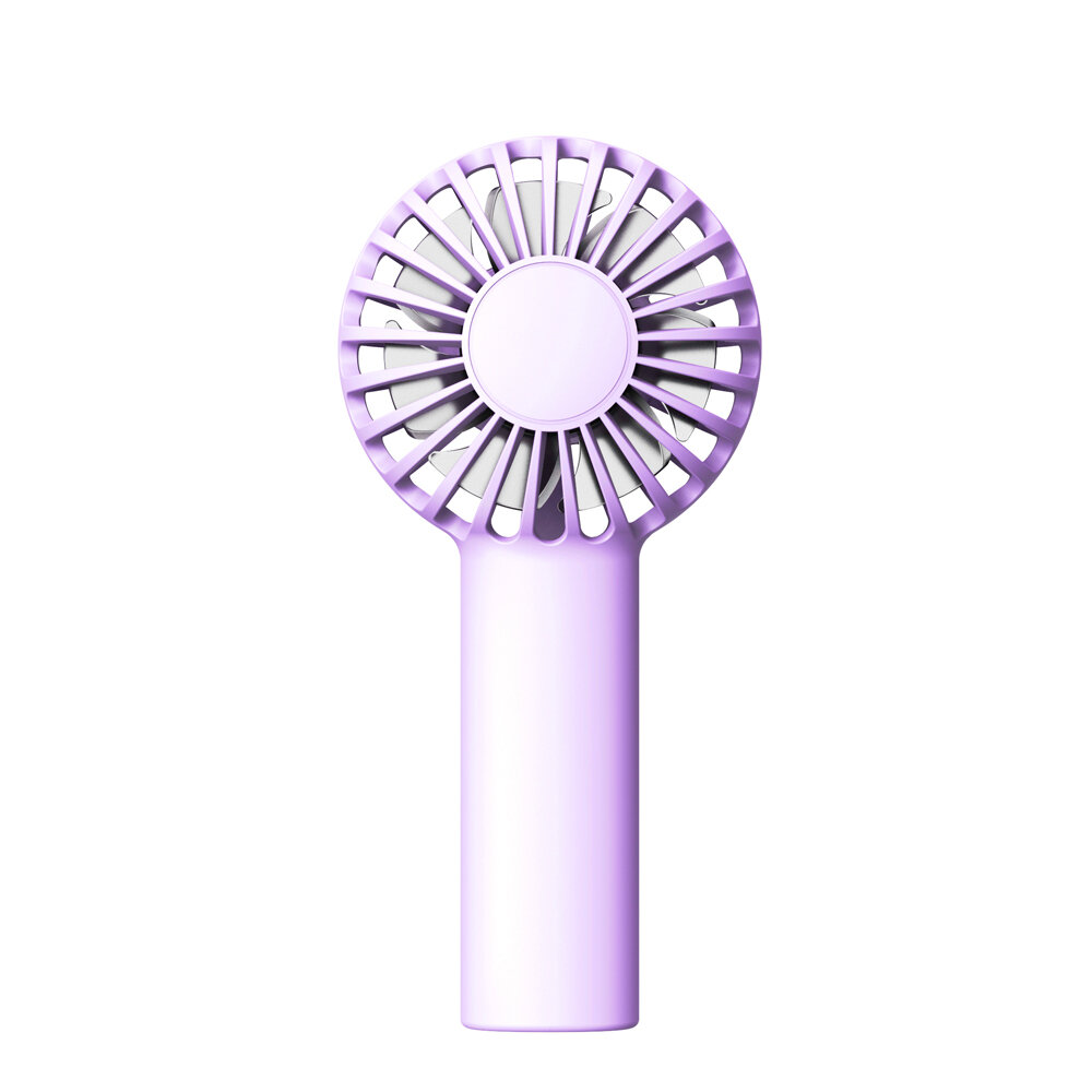 Портативный ручной вентилятор USB заряжаемый бесштовный для улицы Summer Camping Hiking Picnic, цвет: белый, розовый, зеленый, фиолетовый (опционально), материал: ABS, размер: 140*67*53мм, вес: 86г, батарея 3.7V 1200mAh, время работы 2-8ч, время заряда