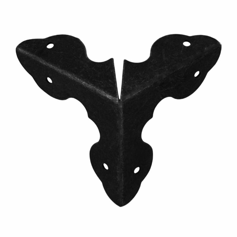 Упаковка из 50 штук, новые антикварные железные уголки в китайском стиле, для деревянных коробок, четырехгранные уголки-черные