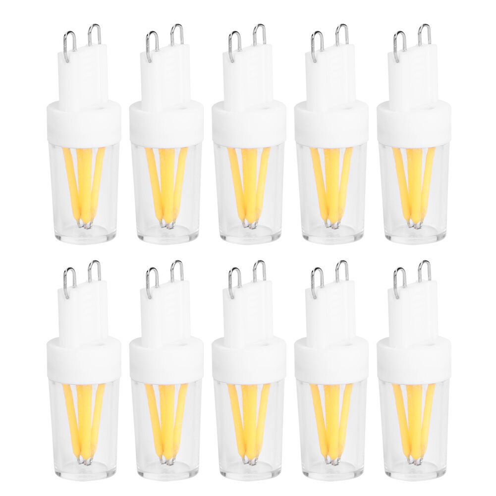 10 штук светодиодных ламп G9 мощностью 2 Вт, напряжение 230 В переменного тока, замена ламп накаливания с двухштырьковым цоколем для домашнего освещения