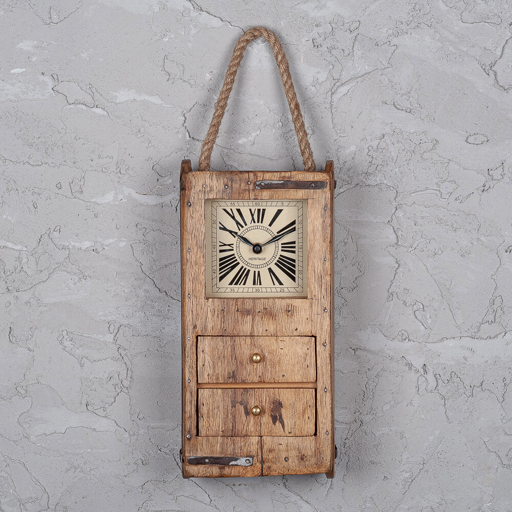 Часы настенные интерьерные кварцевые, Decor of today, 15х10х33, деревянные, коричневый