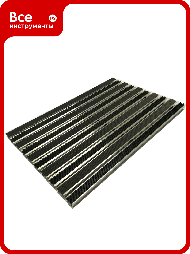 Грязезащитная придверная решетка ООО ПК ЦентрВход Эксперт резина-щетка, размер 390х590 мм 731EX05, удаления грязи