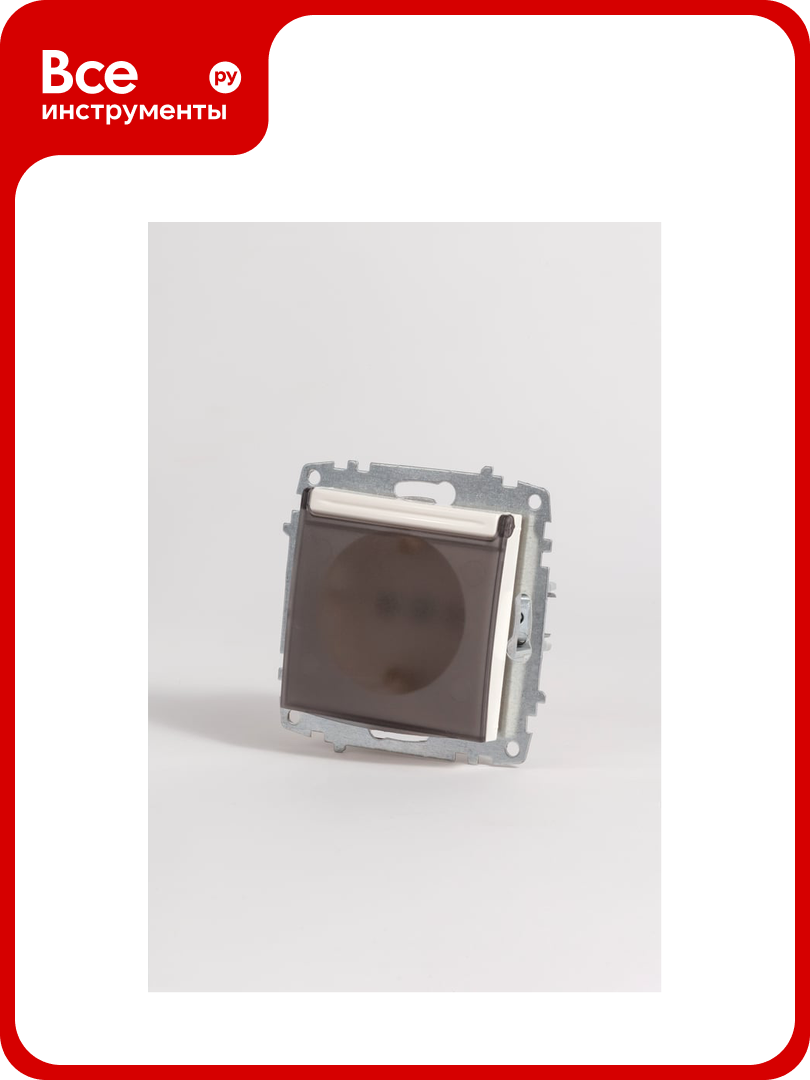 Розетка Elbi Zena Vega белый с крышкой, заземлением и защитой от детей, механизма и накладки