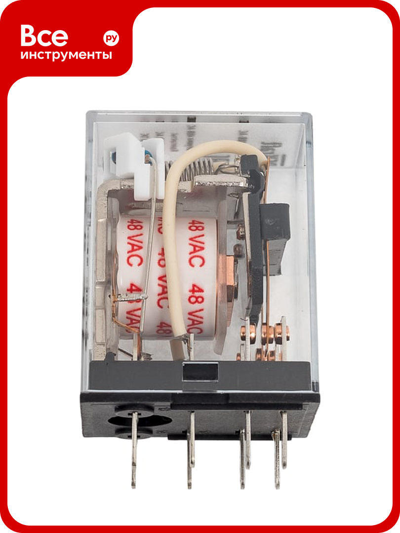 Промежуточное реле DEKraft 2-контактное, с led инд. 5а 48в ac пр-102 23858DEK