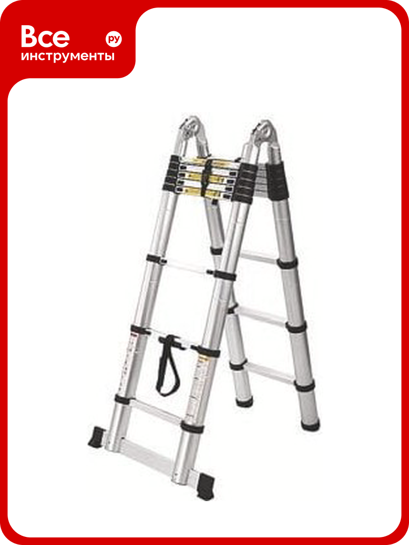 Телескопическая, двухсторонняя, лестница-стремянка Variant 2х8 ступеней, 5.0м . ТЛС208