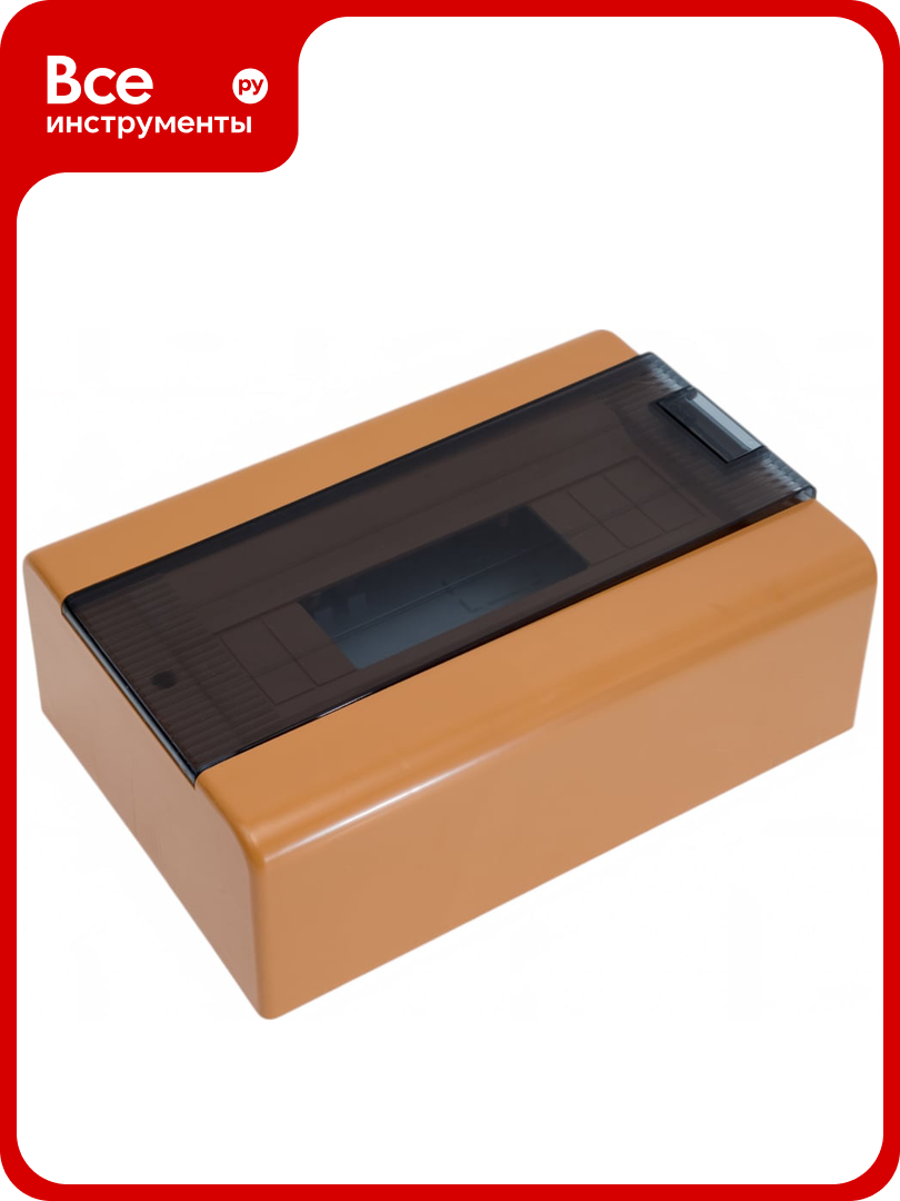 Щиток открытой проводки Рувинил Тусо на 12 модулей с дверцей 280x190x93 мм коричневый 68012К, горизонтальной дверцей