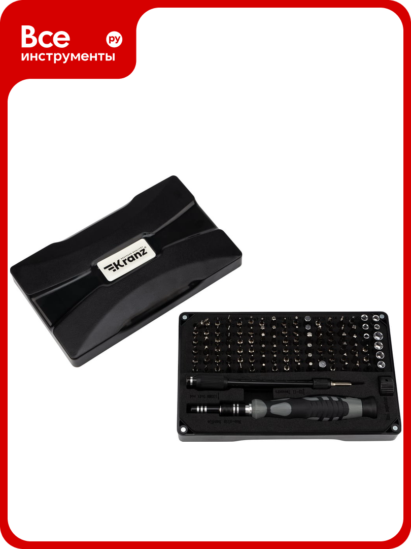 Отвертка с битами для точных работ KRANZ RA-05 CR-V, 106 предметов KR-, из высококачественной, ремонта телефонов