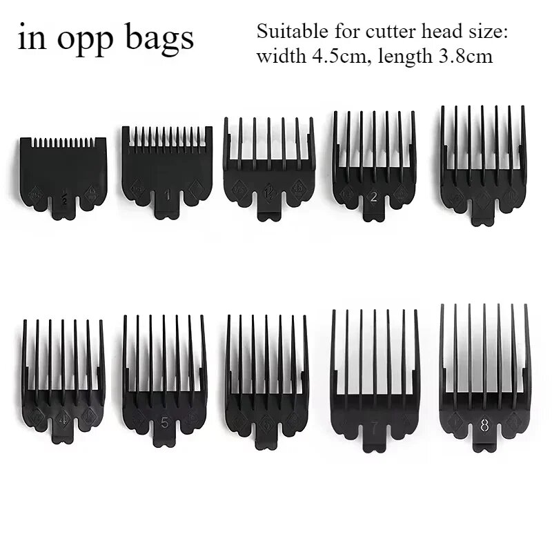 Насадки для машинки для стрижки волос 1,5-25 мм 10pcs Black