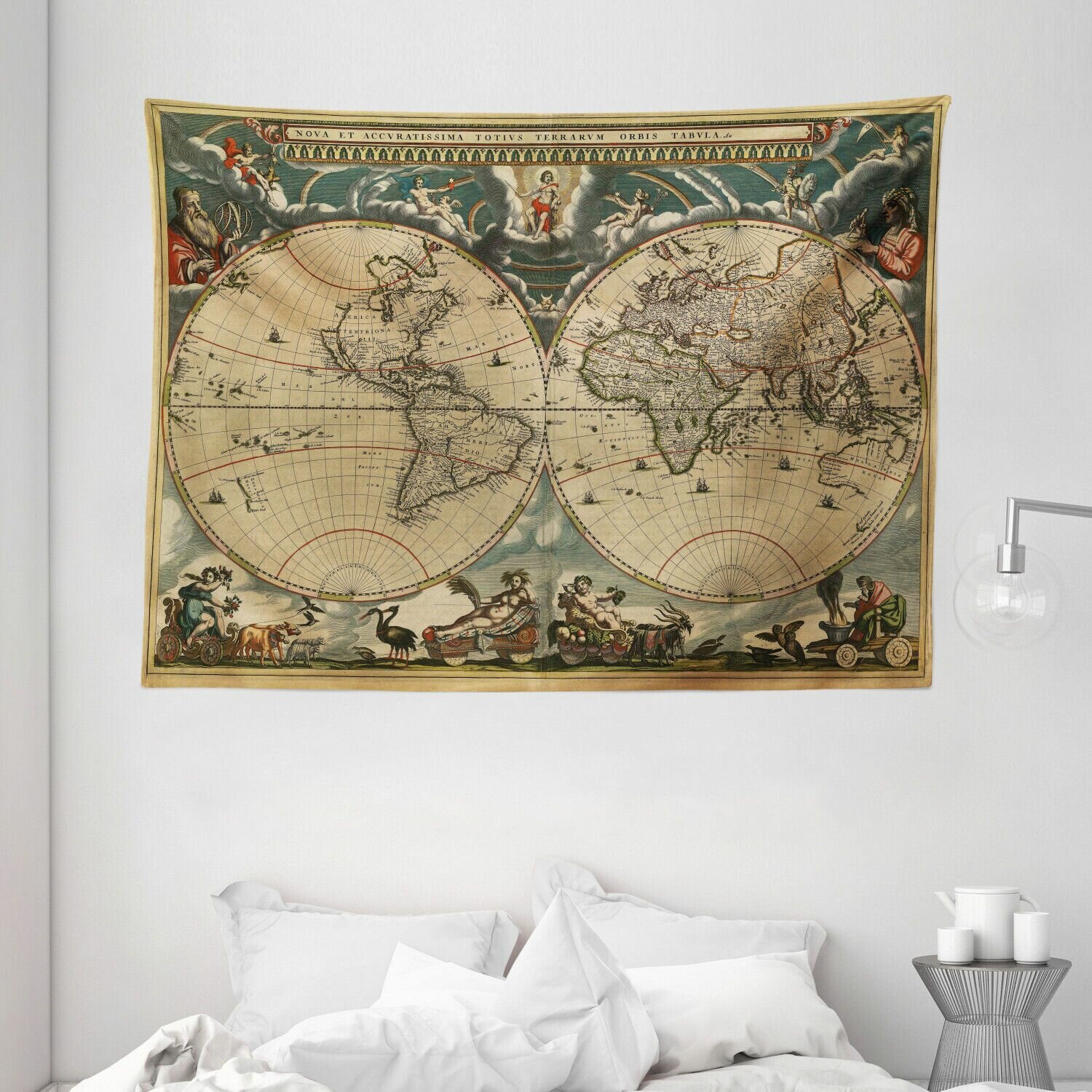 Гобелен старинная старая карта древнего мира