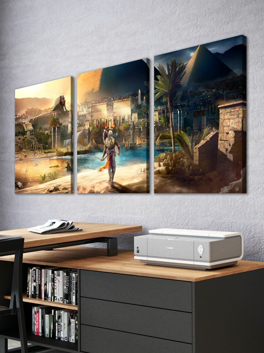 Картина на стену модульная "Assassin's Creed Origins", 150 см х 70 см