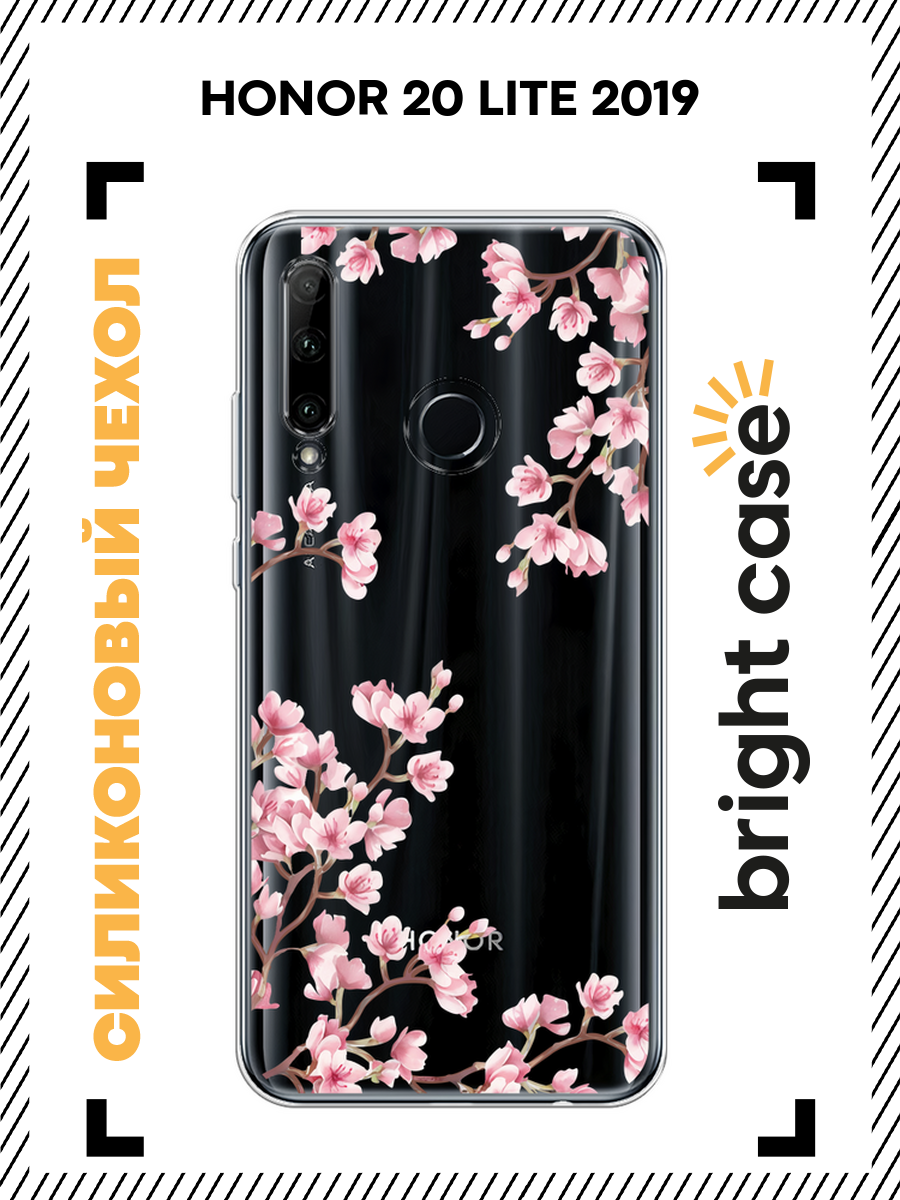 Чехол на Honor 10i/20 Lite 2019/20e/Huawei P Smart Plus 2019 / Хонор 10i с принтом Весенняя сакура, прозрачный