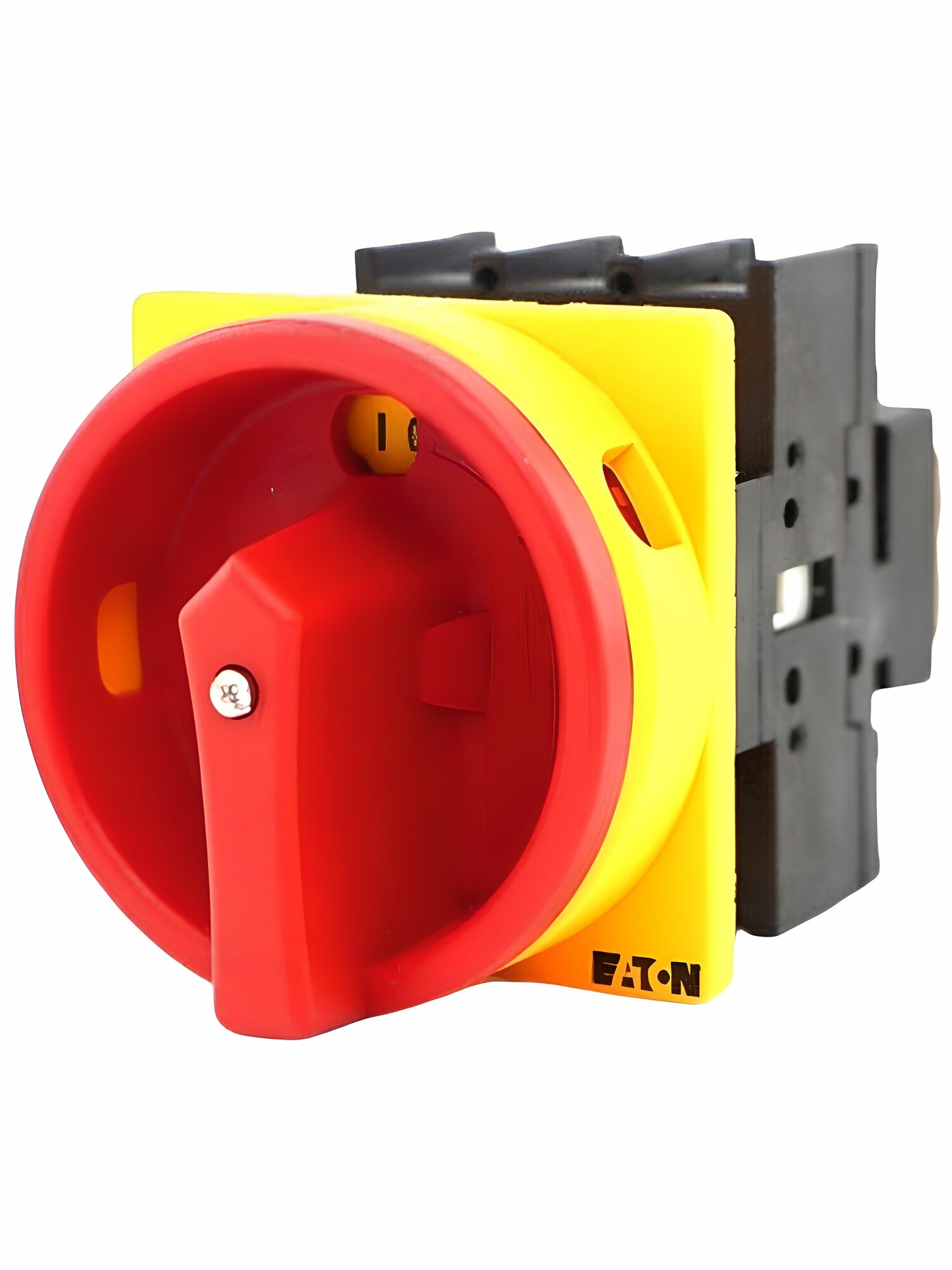 P1-32/EA/SVB, Главный выключатель 3P 32A , красно-желтая ручка , запираемый , переднее крепление, пр-ль EATON
