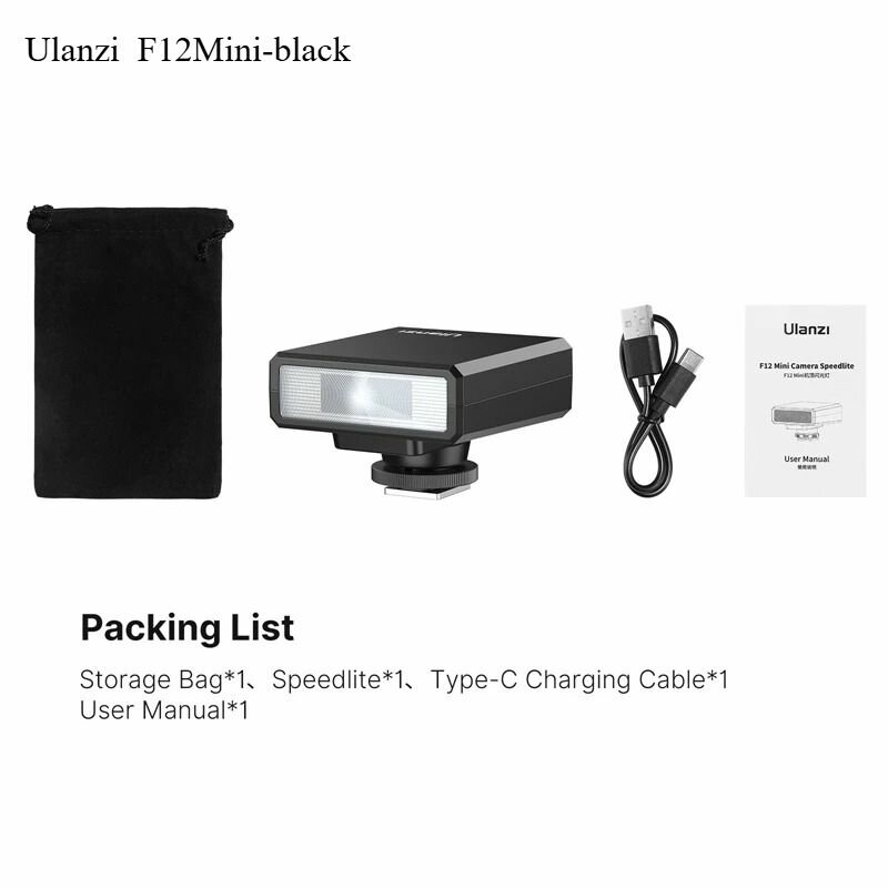 Ulanzi F12 Mini-black Стандартное крепление для горячего башмака вспышки фотоаппарата Canon Sony Nikon Panasonic Olympus Dslr