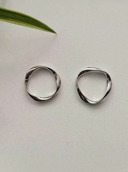 Подвески коннекторы Кольцо 20 мм (2 шт.). Латунь, родий. Корейская фурнитура для бижутерии, украшений