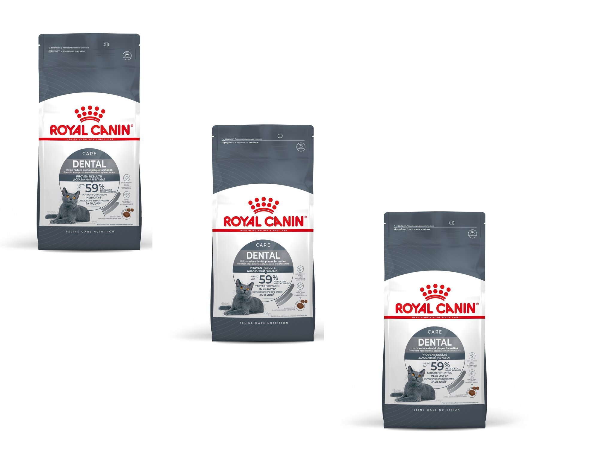 Сухой корм Royal Canin Dental Care для взрослых кошек для профилактики образования зубного налета и зубного камня , 400г 3шт