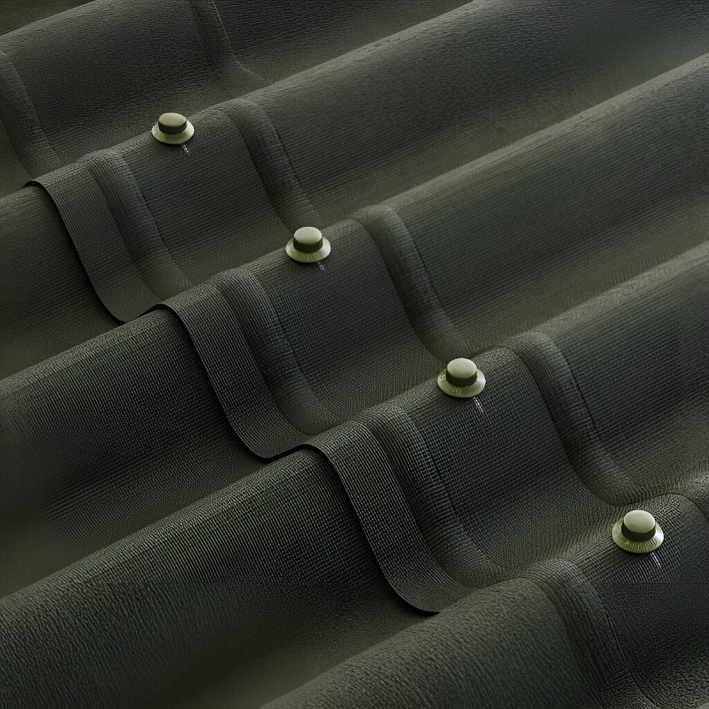 Лист волнистый Ондулин Смарт, темно-зеленый, для оформления кровли, 950х2000 мм