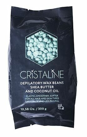 CRISTALINE Пленочный воск для депиляции с маслом Ши в гранулах Depilatory Wax Beans Shea Butter and Coconut Oil Кристалайн, 300 г
