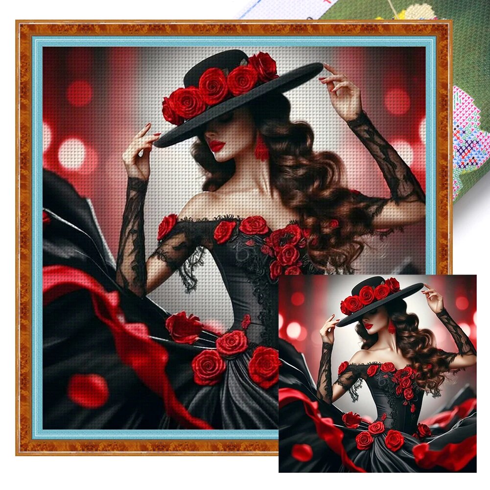 Набор для вышивки крестом alloet 11CT эко-хлопок для девочек Girl C