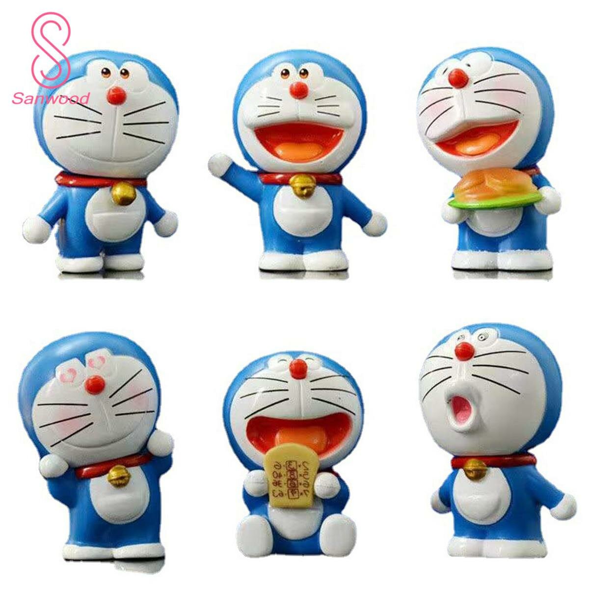 Модели роботов-кошек, миниатюрная японская аниме-фигурка, модель игрушки синего кота