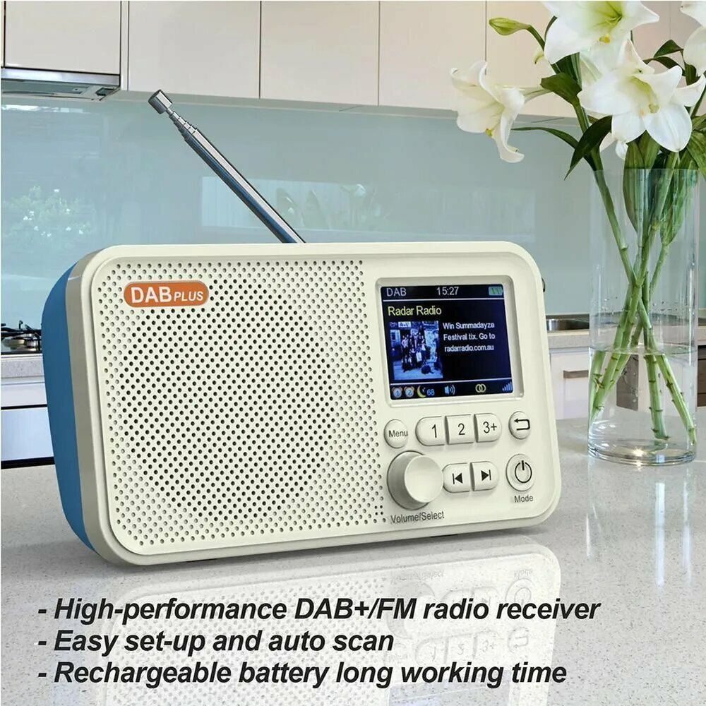 C10 2,4-дюймовый цветной Ж -экран Цифровой настольный будильник DAB DAB + FM-радио