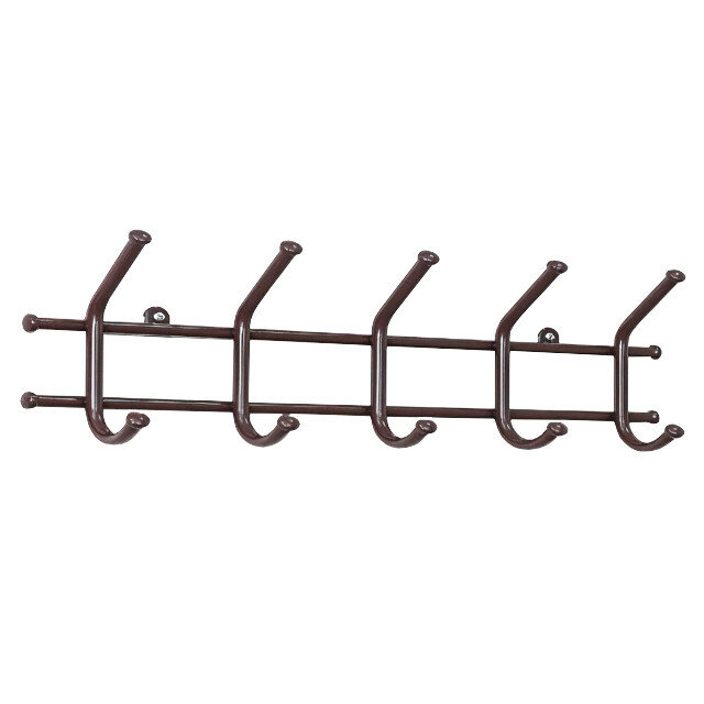 Норма вешалка настенная 5 крючков коричневая 480х80х165 мм для прихожей и долговечная